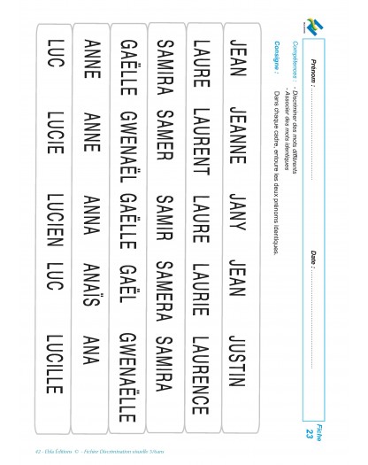 Discrimination visuelle GS