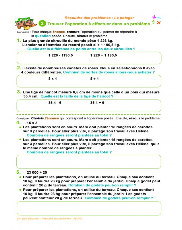 Résoudre des problèmes mathématiques - Segpa