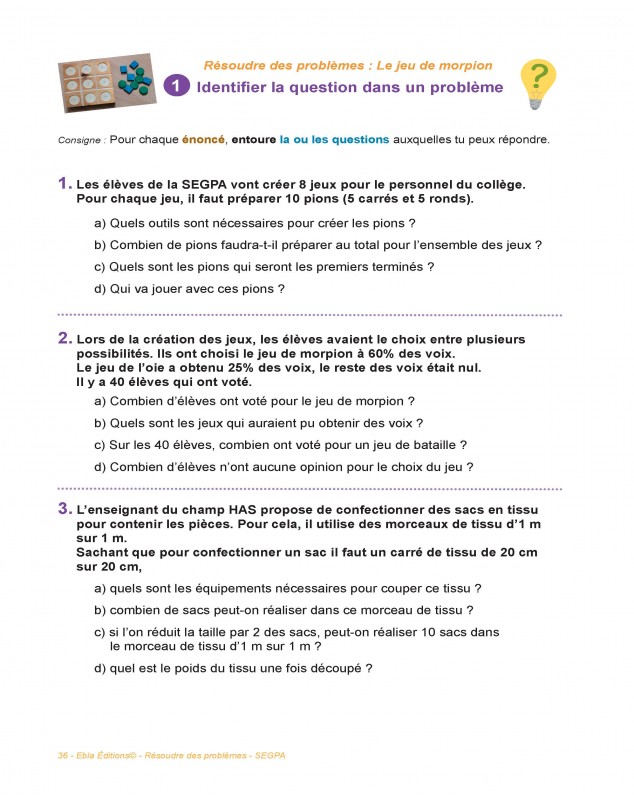 Résoudre des problèmes mathématiques - Segpa