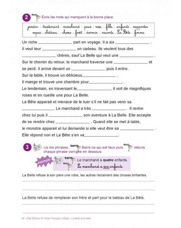 La Belle et la Bête - Lire et comprendre les textes littéraires